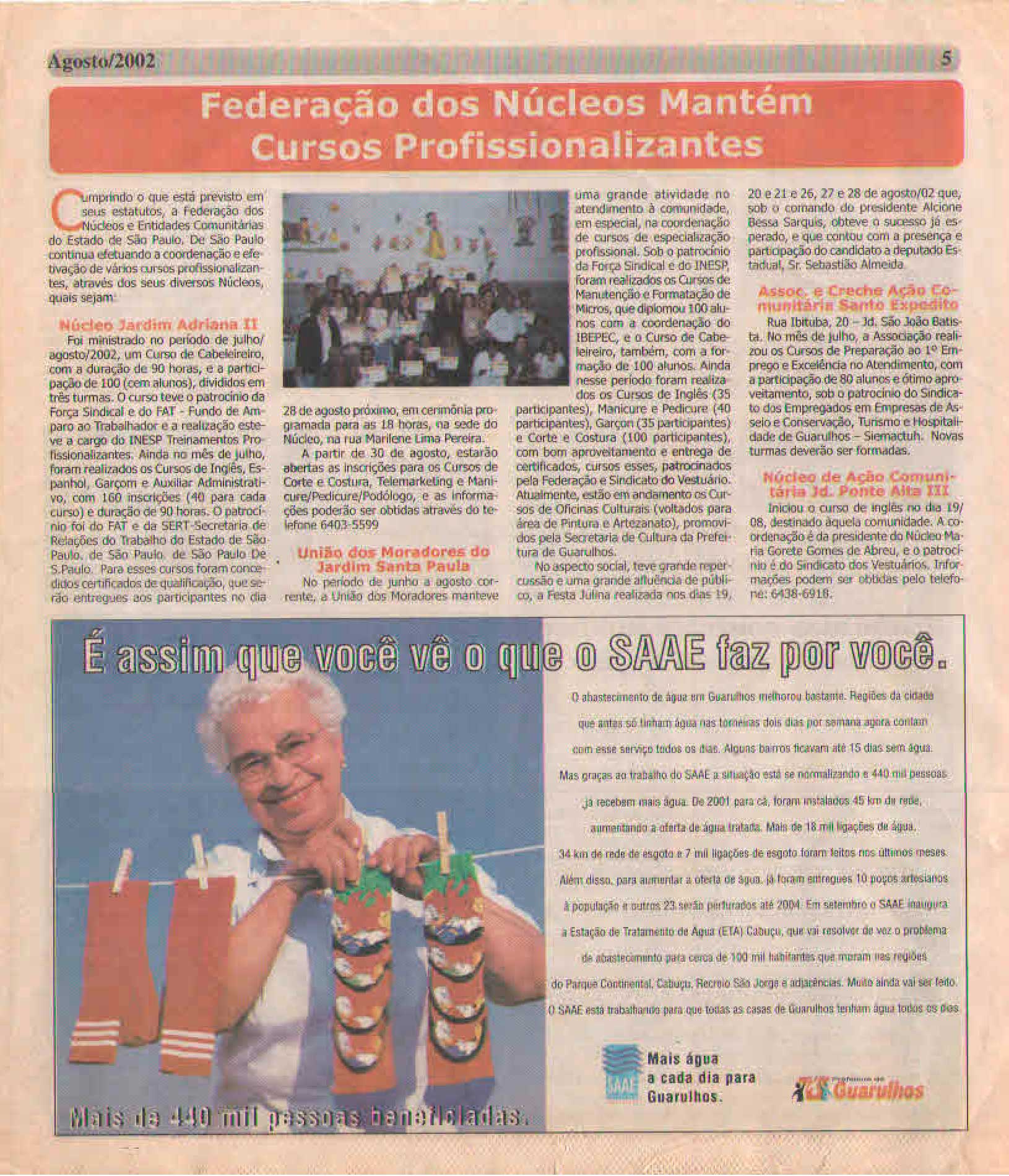 Projeto de cursos profissionalizantes - FNECESP